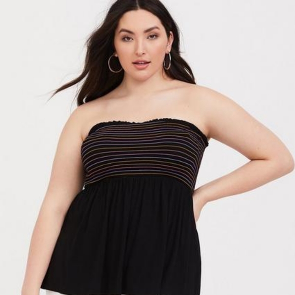torrid | Skirts | Torrid Black Smocked Tube Top Size 2 | Poshmark